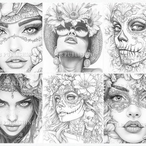 40 Grayscale Chicano Art Coloring Pages | Adult Coloring Book ...
