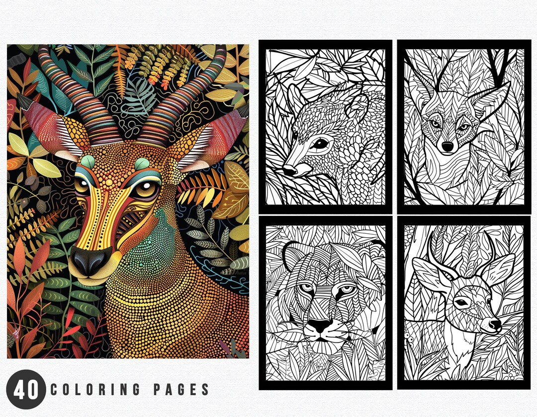 40 Mandala Animal Art Coloring Pages| Adult Kid Coloring Book Download ...