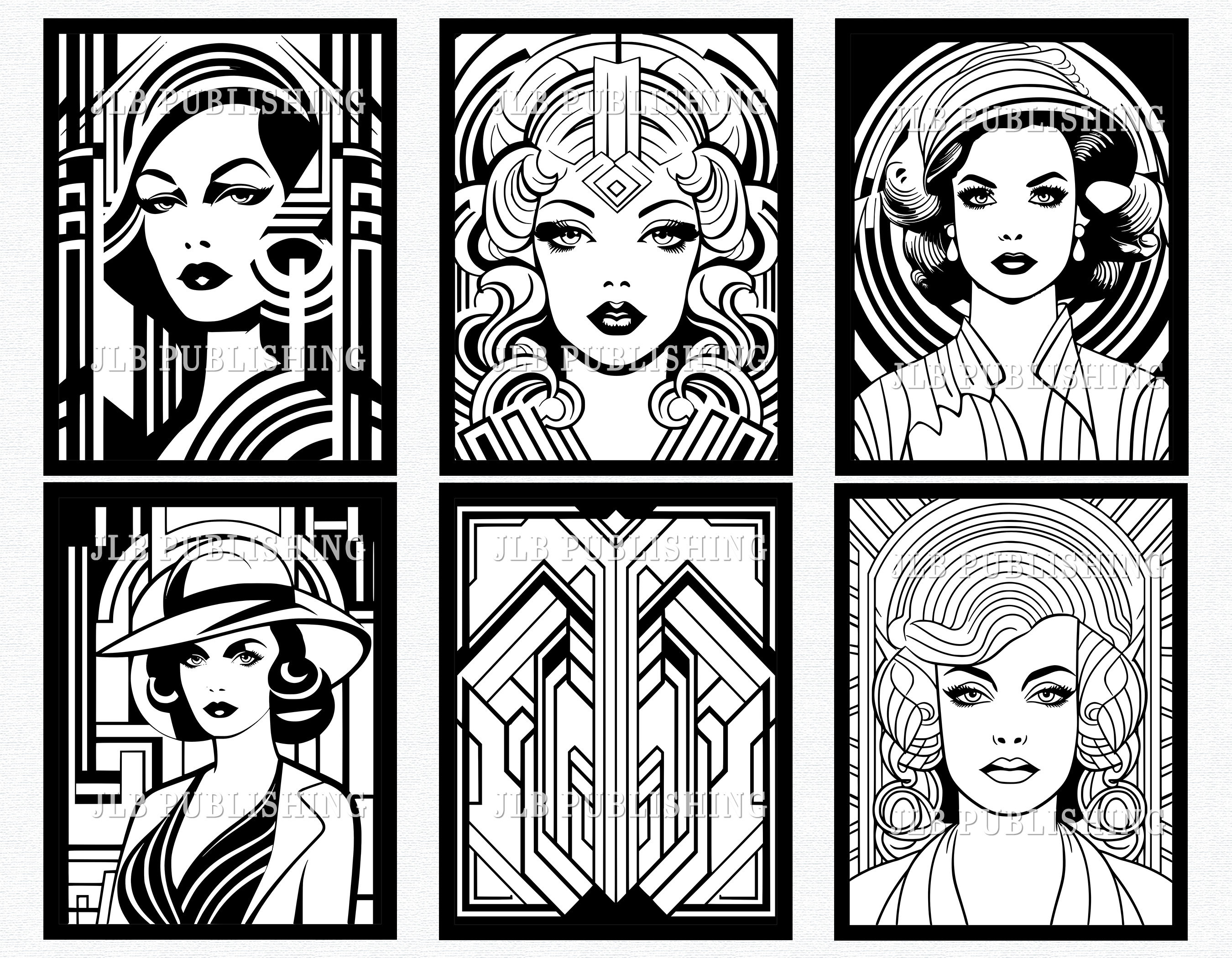 40 World of Art Deco Coloring Pages | Adult Coloring Book Download ...