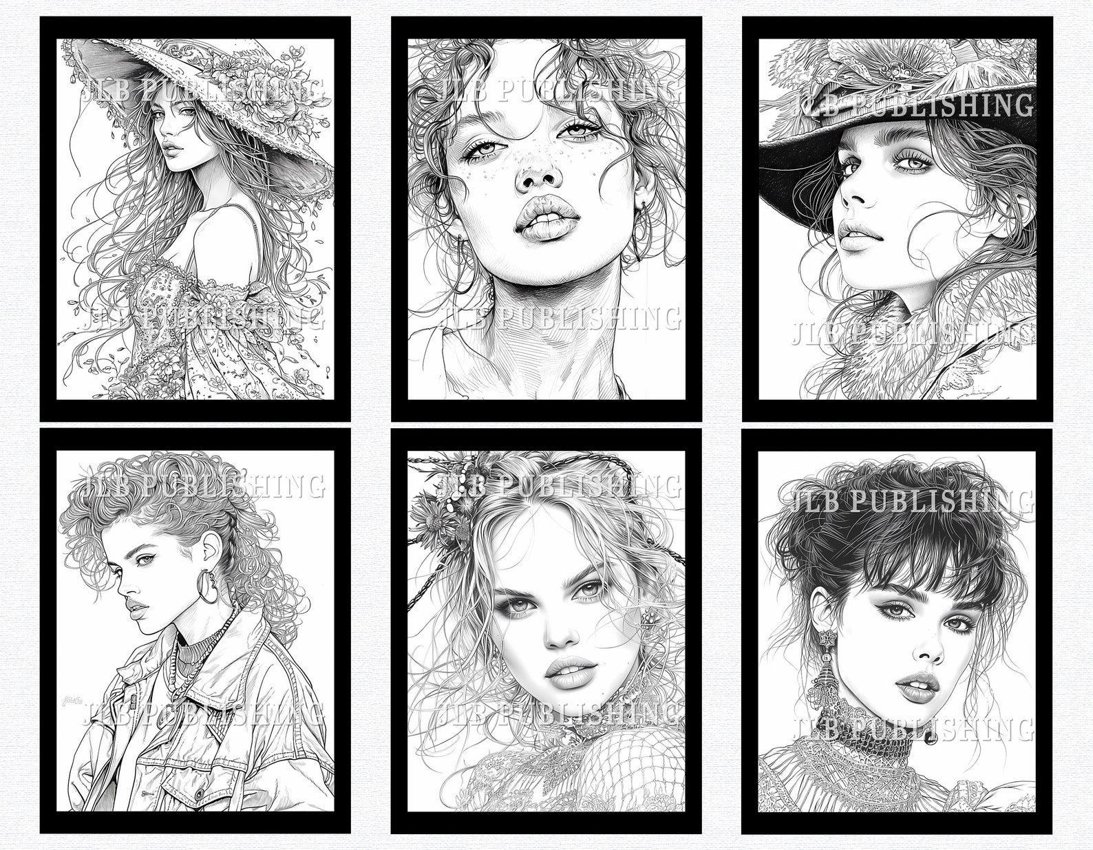40 Fashion Flashback 1990s Grayscale Coloring Pages | Adult Coloring ...
