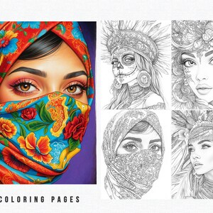 40 Grayscale Chicano Art Coloring Pages | Adult Coloring Book ...
