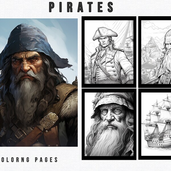 Adult Pirates Coloring Book - Etsy