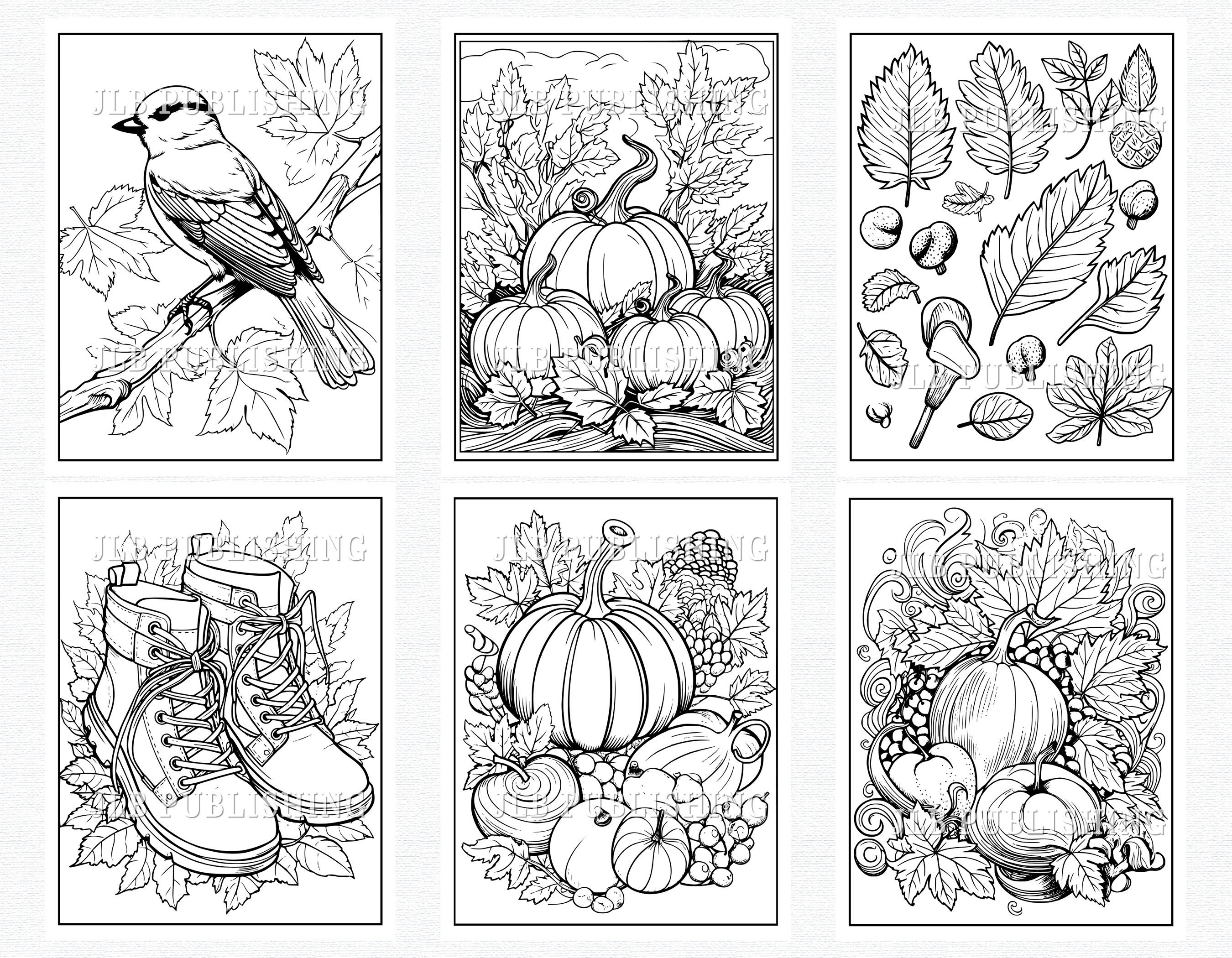 40 Autumn Wonder Coloring Pages Adult Kids Coloring Book Download ...