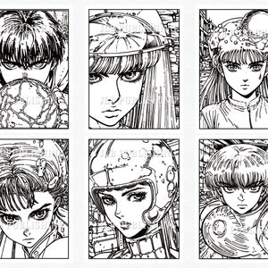 40 Dystopian Anime Dreams Coloring Pages| Adult Kid Coloring Book ...