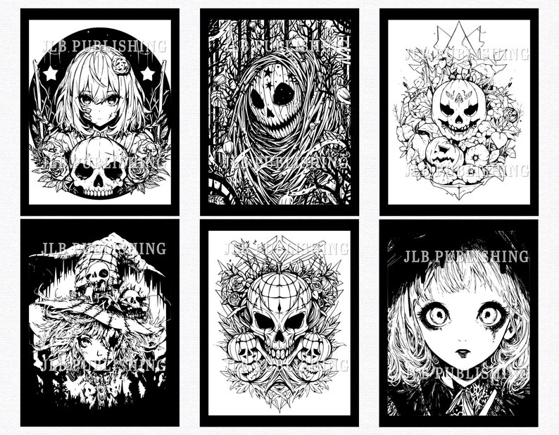 40 Anime Fright Night Coloring Pages Adult Coloring Book Download ...