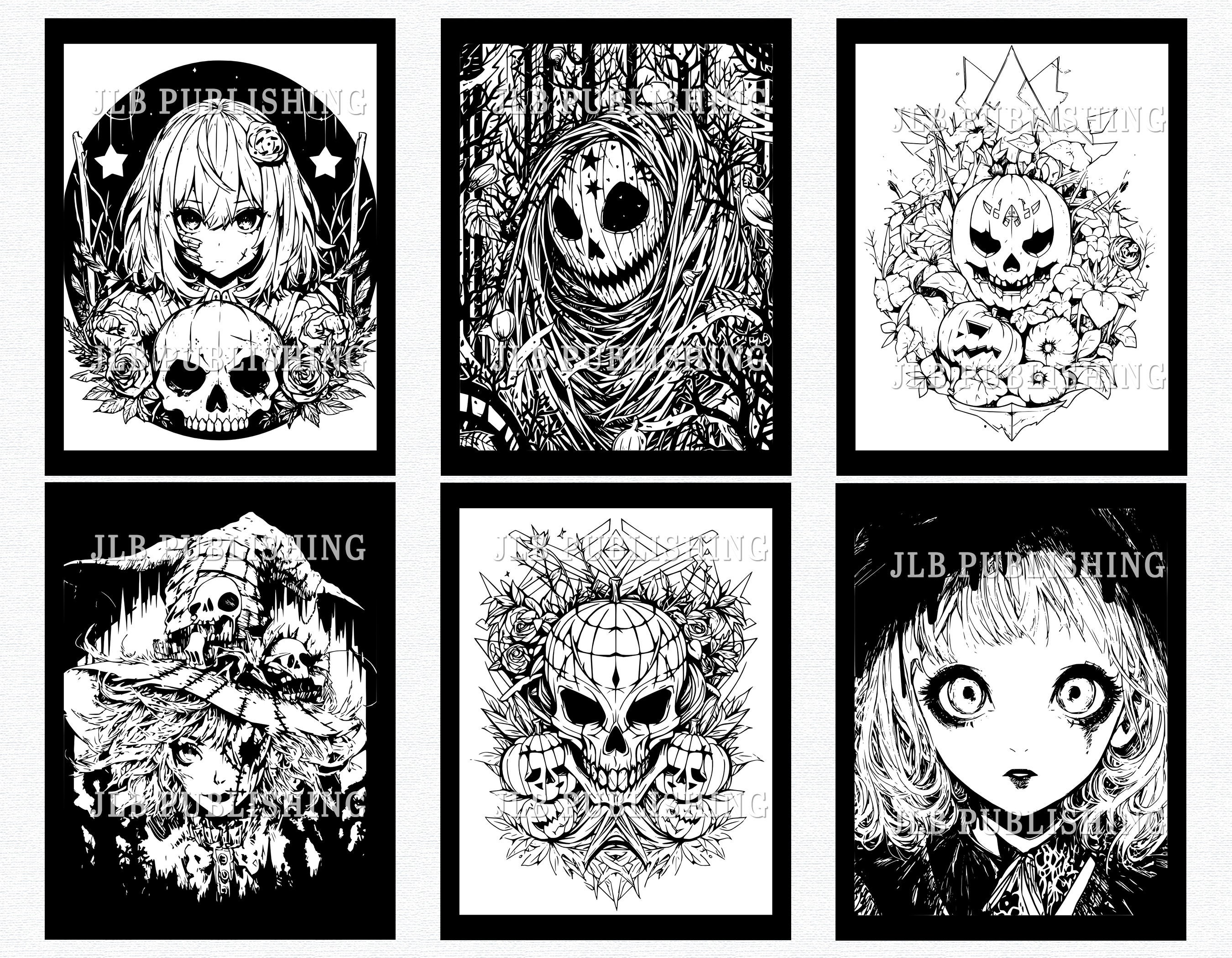 40 Anime Fright Night Coloring Pages Adult Coloring Book Download ...