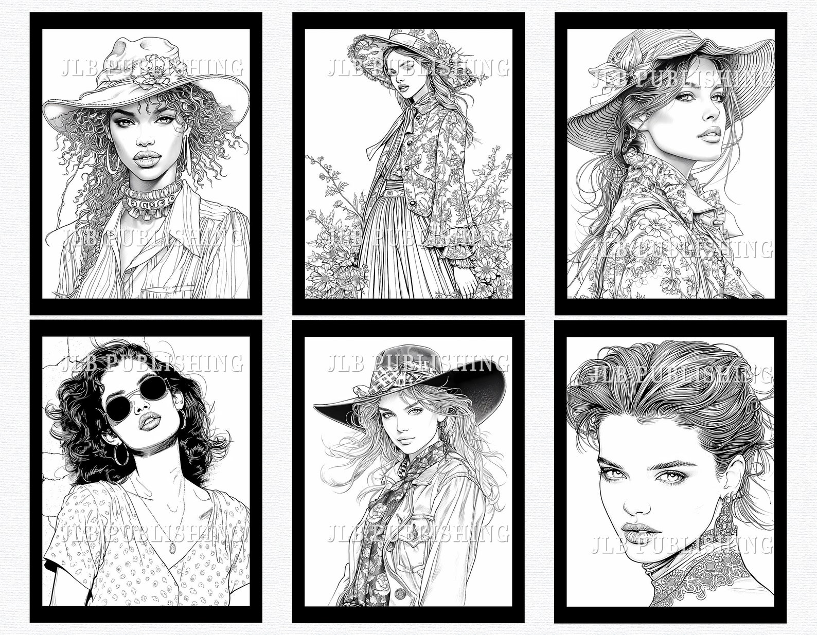 40 Fashion Flashback 1990s Grayscale Coloring Pages | Adult Coloring ...