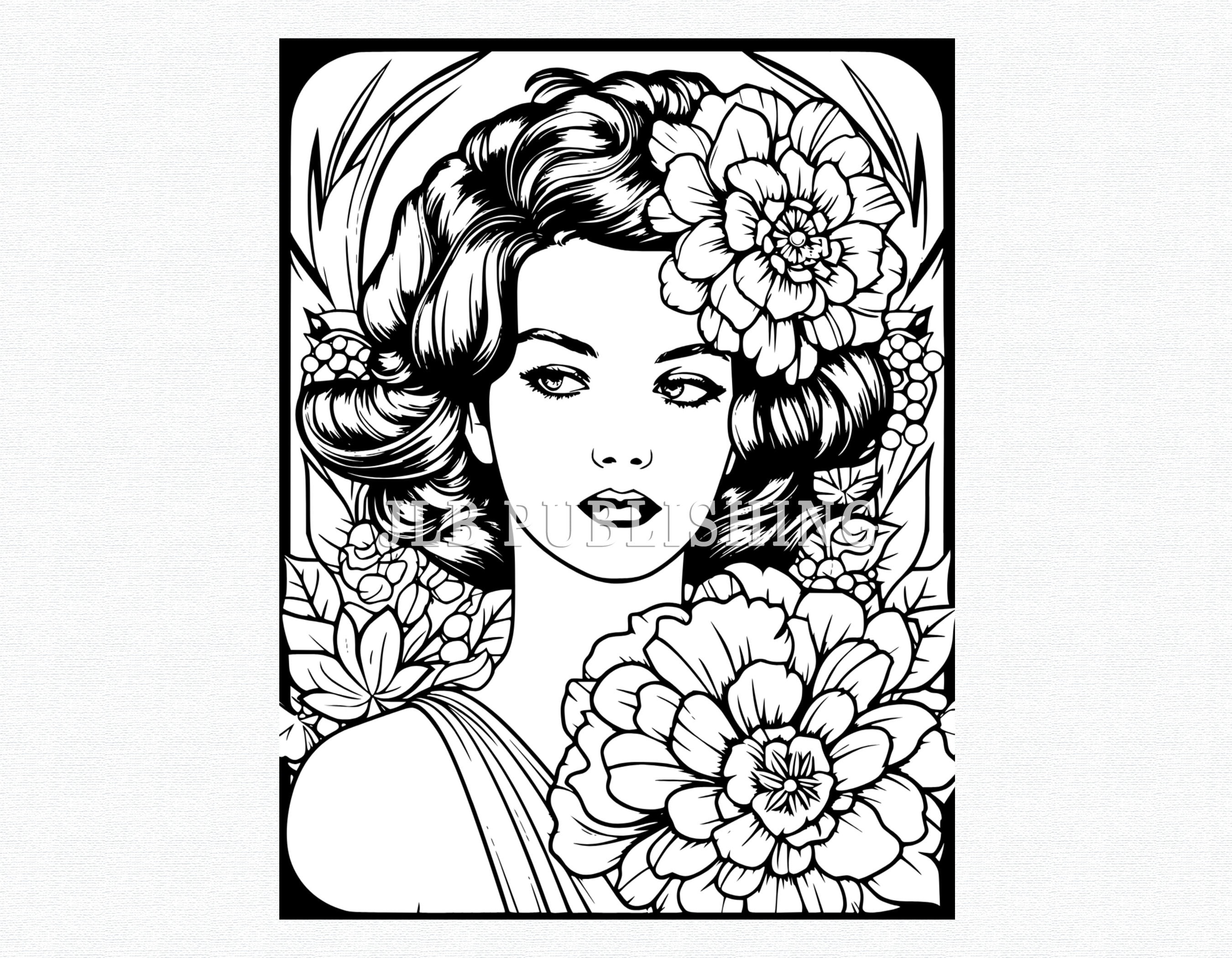 50 Art Deco World Set 1 Coloring Pages Adult Coloring Book Etsy