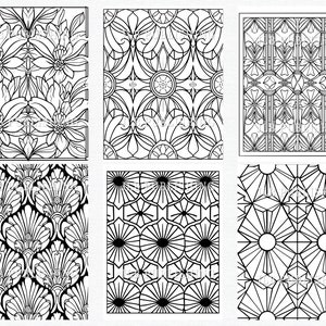 40 Art Deco Patterns Set 1 Coloring Pages | Adult Coloring Book ...