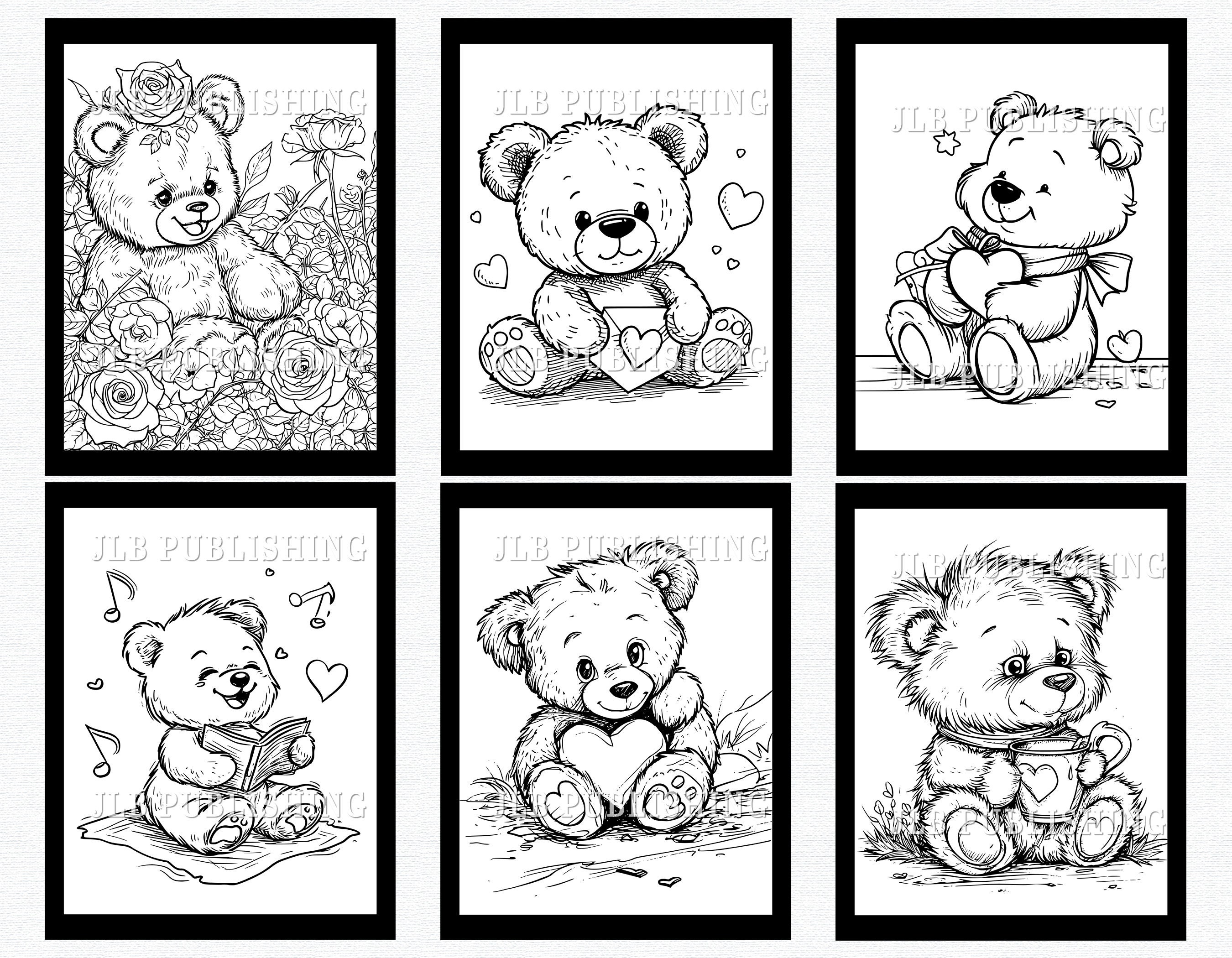 40 Teddy Bear Hearts Coloring Pages Kid Coloring Book Download ...