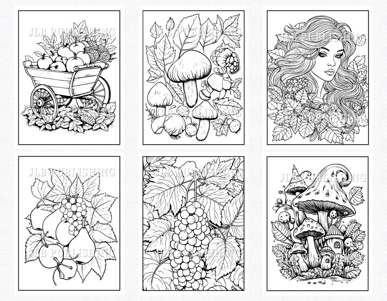 40 Autumn Wonder Coloring Pages Adult Kids Coloring Book Download ...
