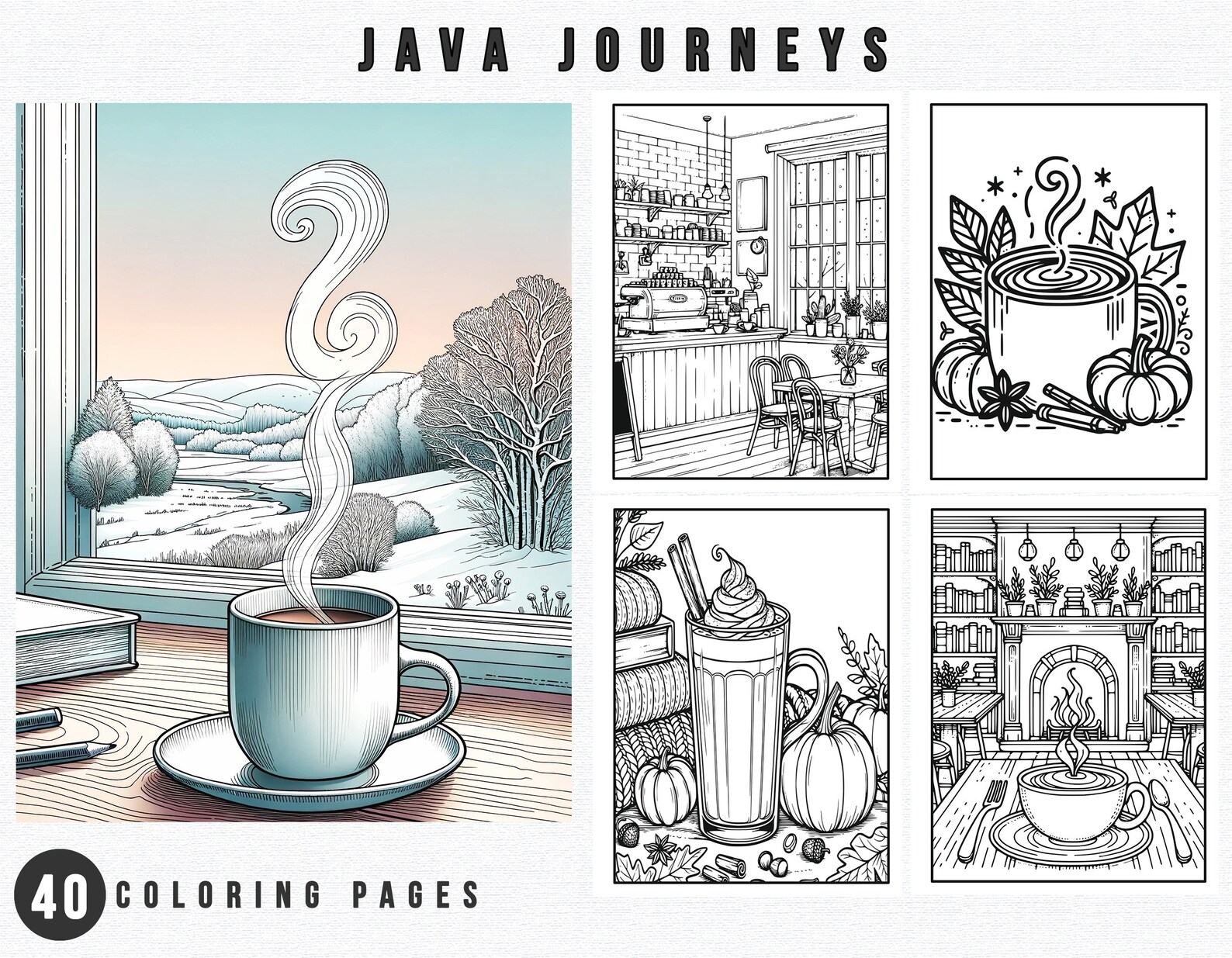 40 Java Journey Coffee Love Coloring Pages Adult Coloring Book Download ...