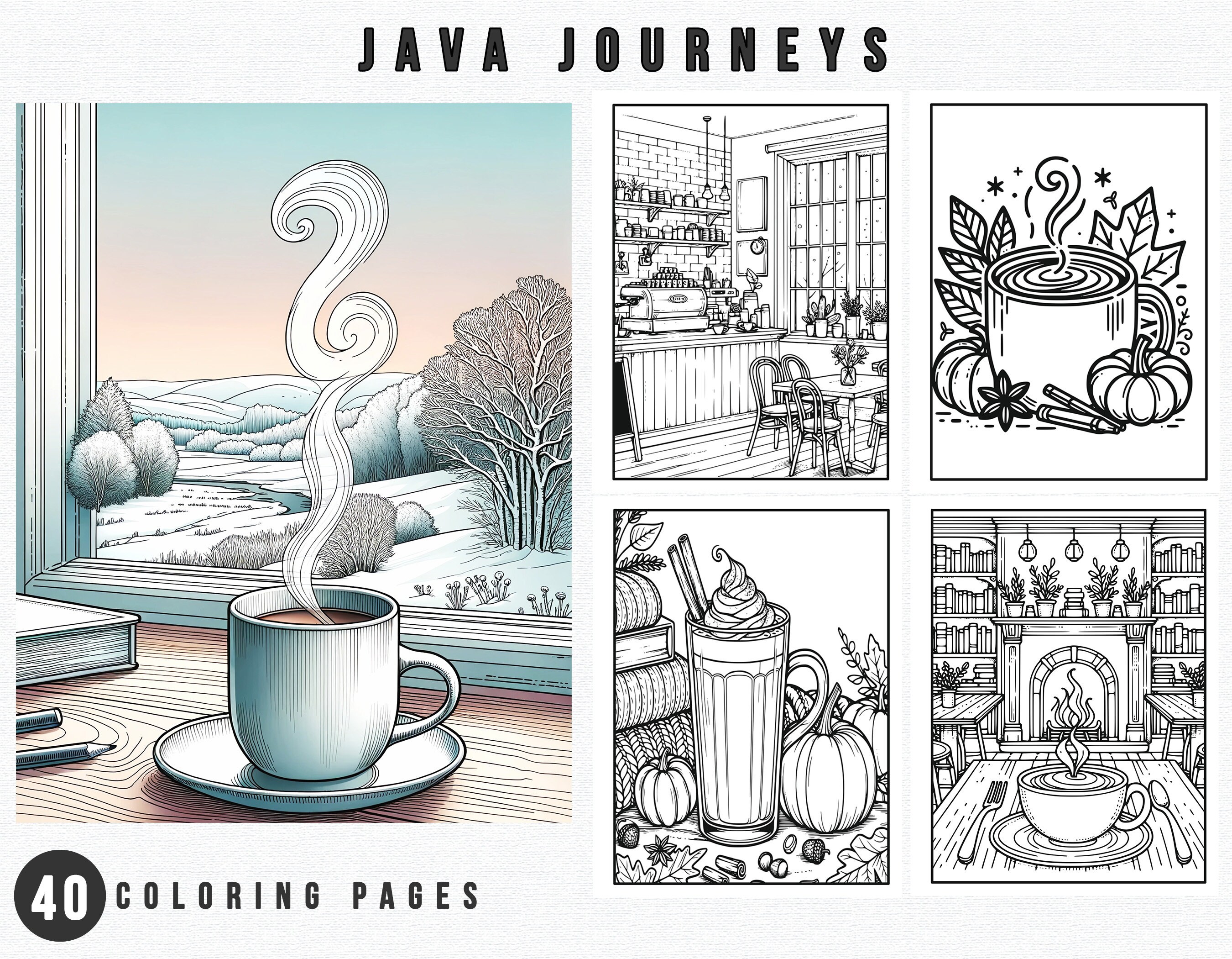 40 Java Journey Coffee Love Coloring Pages Adult Coloring Book Download ...