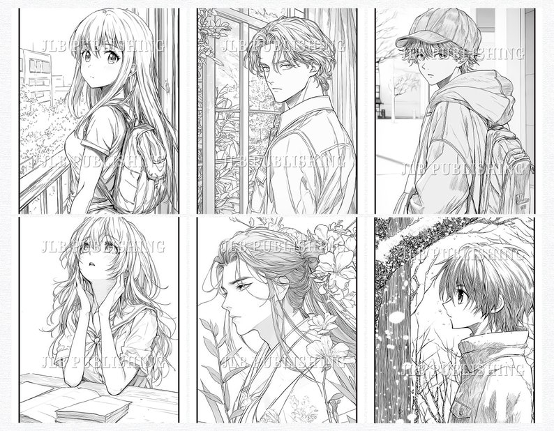 40 Grayscale Gauken Anime Coloring Pages Adult Coloring Book Printable ...