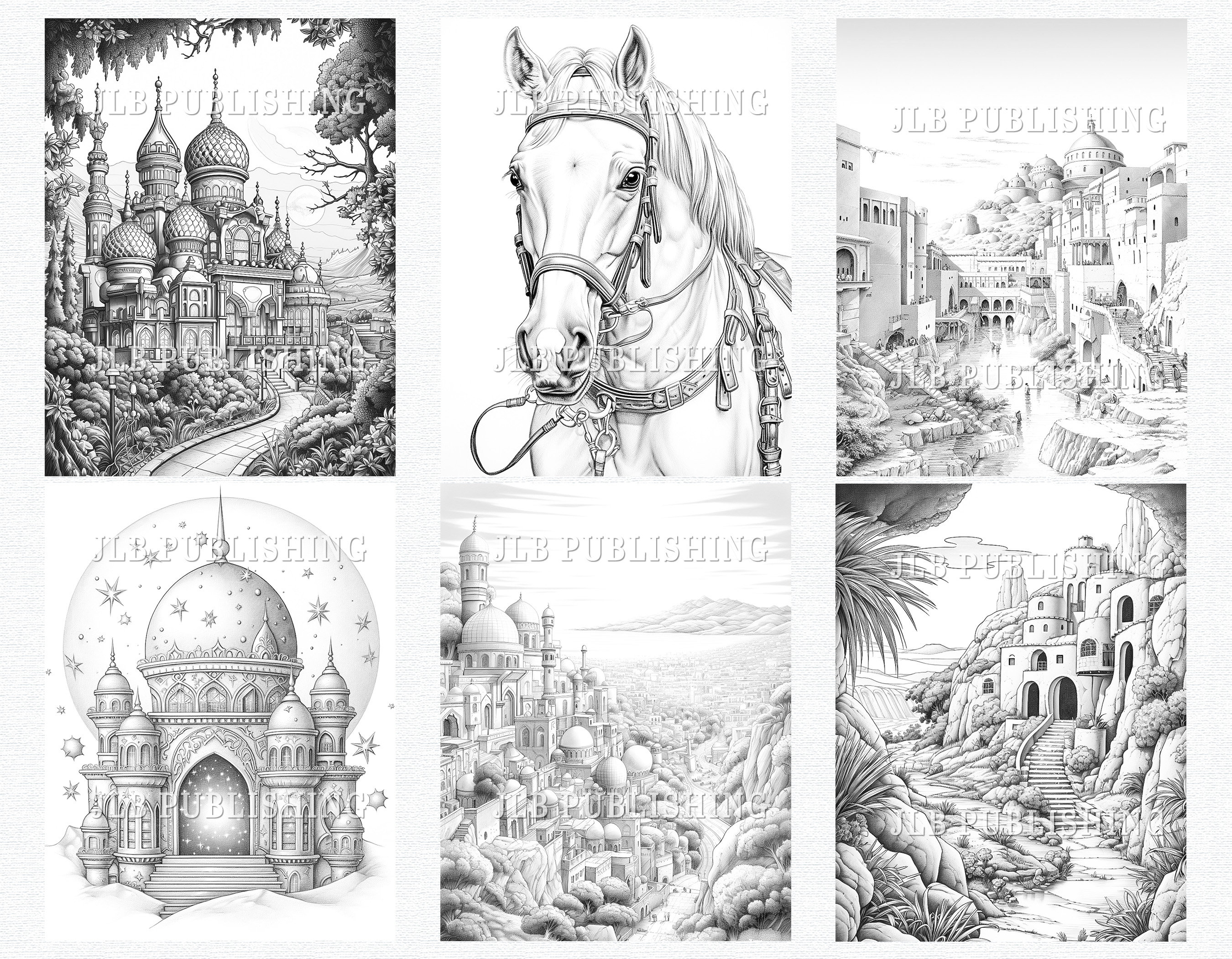 40 Arabian Nights Wonder Coloring Pages Adult Coloring Book Download ...