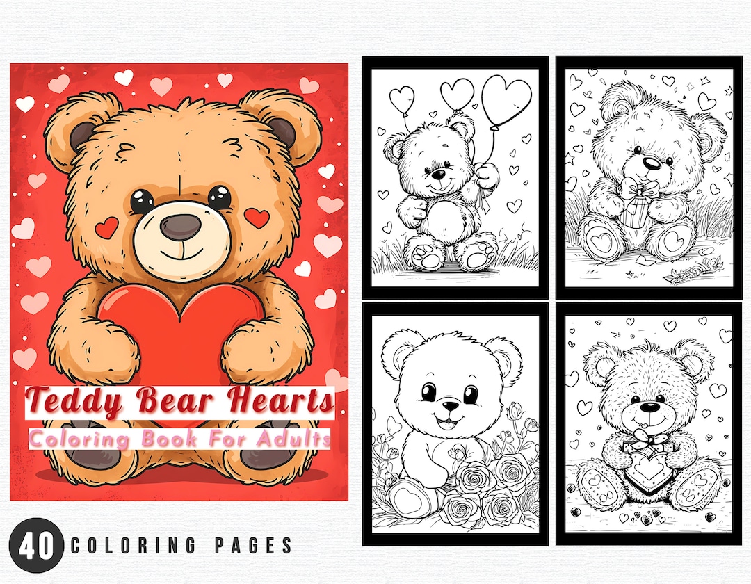 40 Teddy Bear Hearts Coloring Pages | Kid Coloring Book Download ...