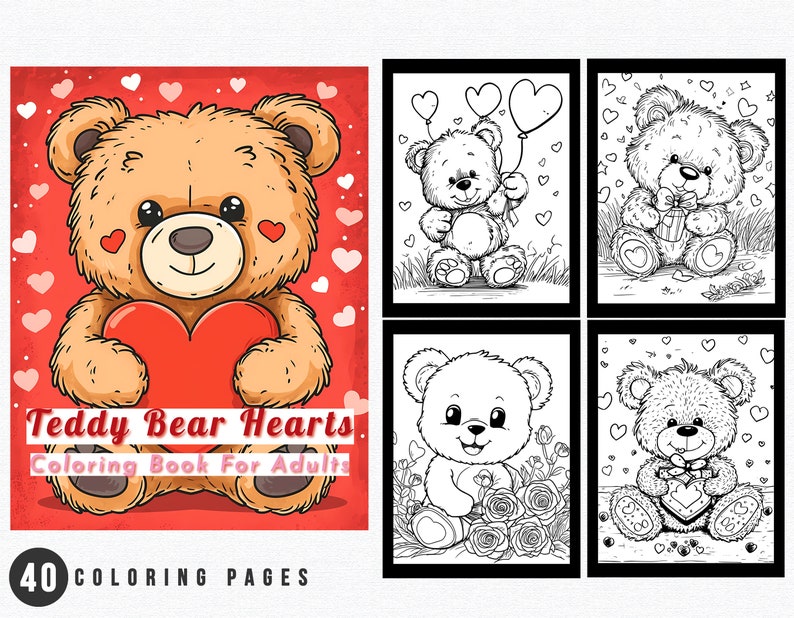 40 Teddy Bear Hearts Coloring Pages | Kid Coloring Book Download ...