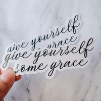 Grace Sticker, Give Yourself a Little Grace Sticker, Colorful Letters ...