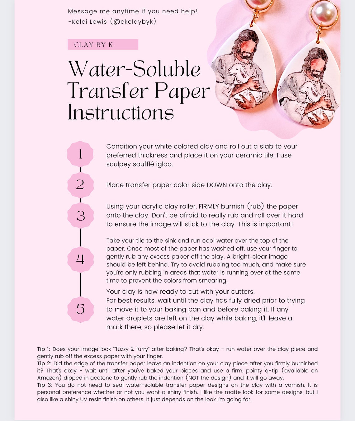 Western Cow Print Water Soluble Clay Transfer Paper Pattern #W1, Animal ...