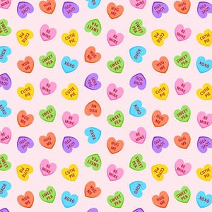 Valentine’s Day Conversation Hearts Clay Transfer Paper #V3, Cute Candy ...