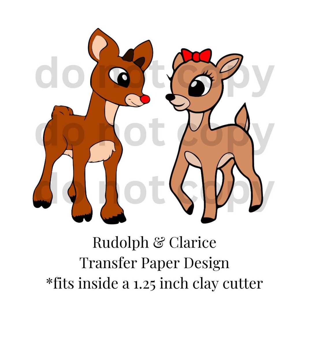 Christmas Rudolph & Clarice Clay Transfer Paper C27, Christmas Themed ...