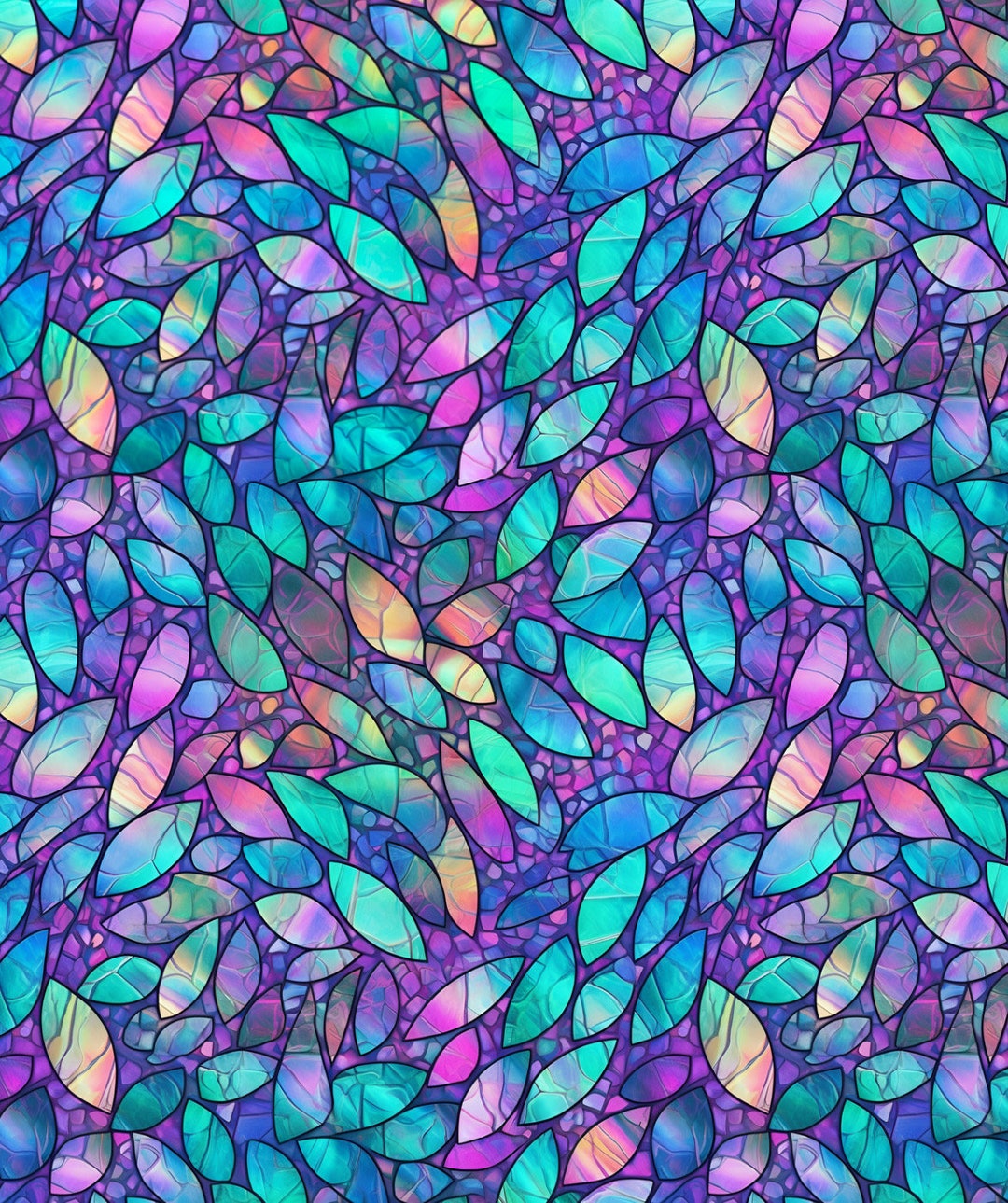 Opal Mosaic Stained Glass Pattern #3 Water Soluble Clay Transfer Paper ...