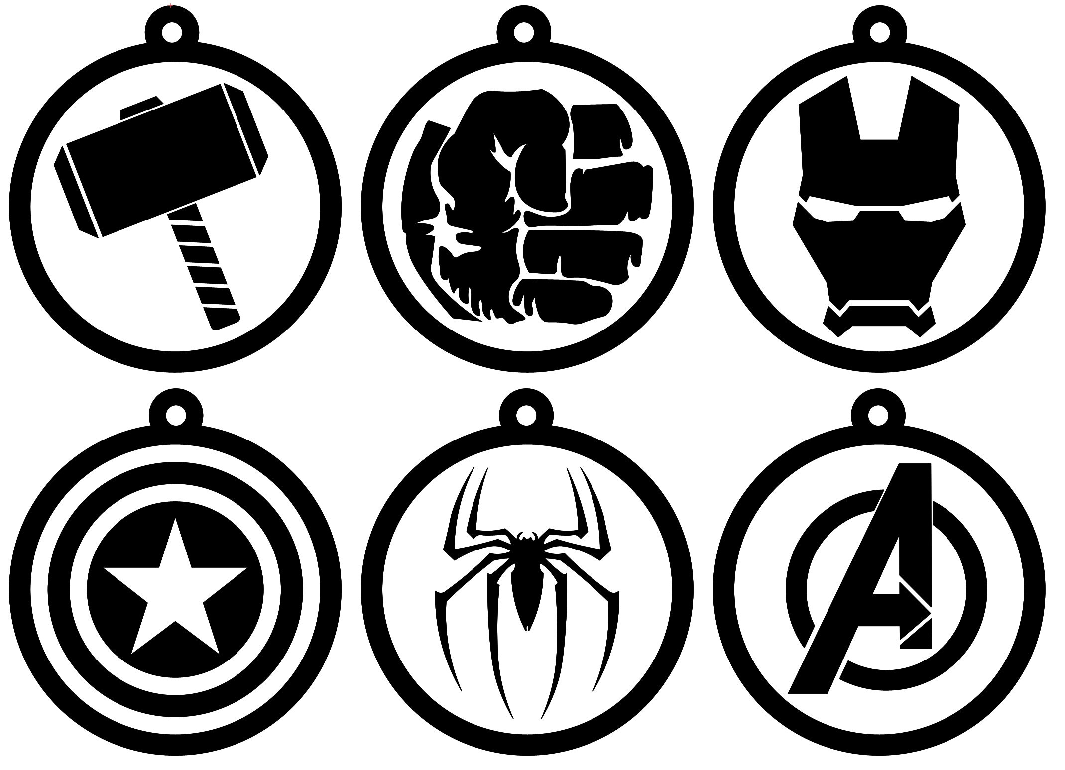 Superhero Ornaments SVG File Set of 6 - Etsy