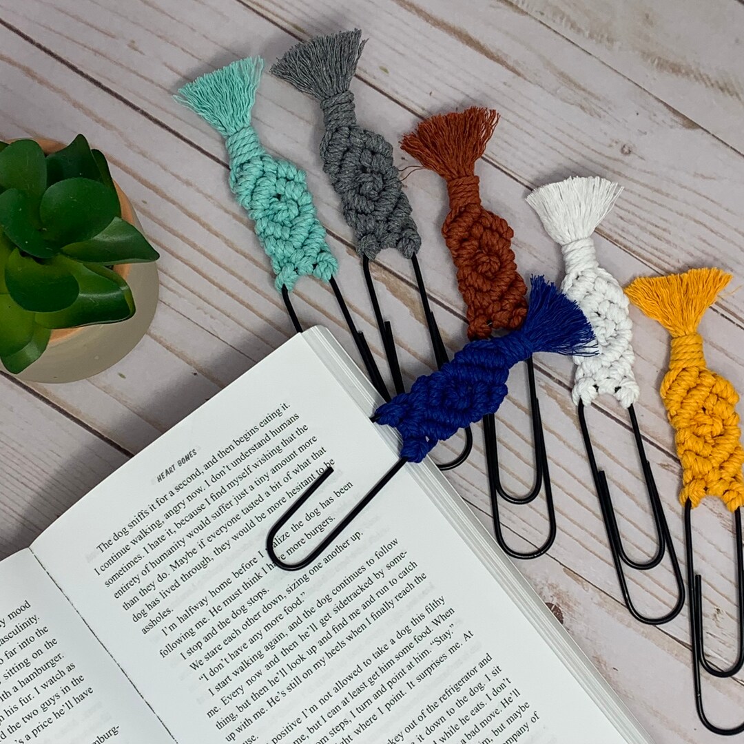 Macrame Paperclip Bookmark, Planner Clip, Book Accessories, Boho Book ...