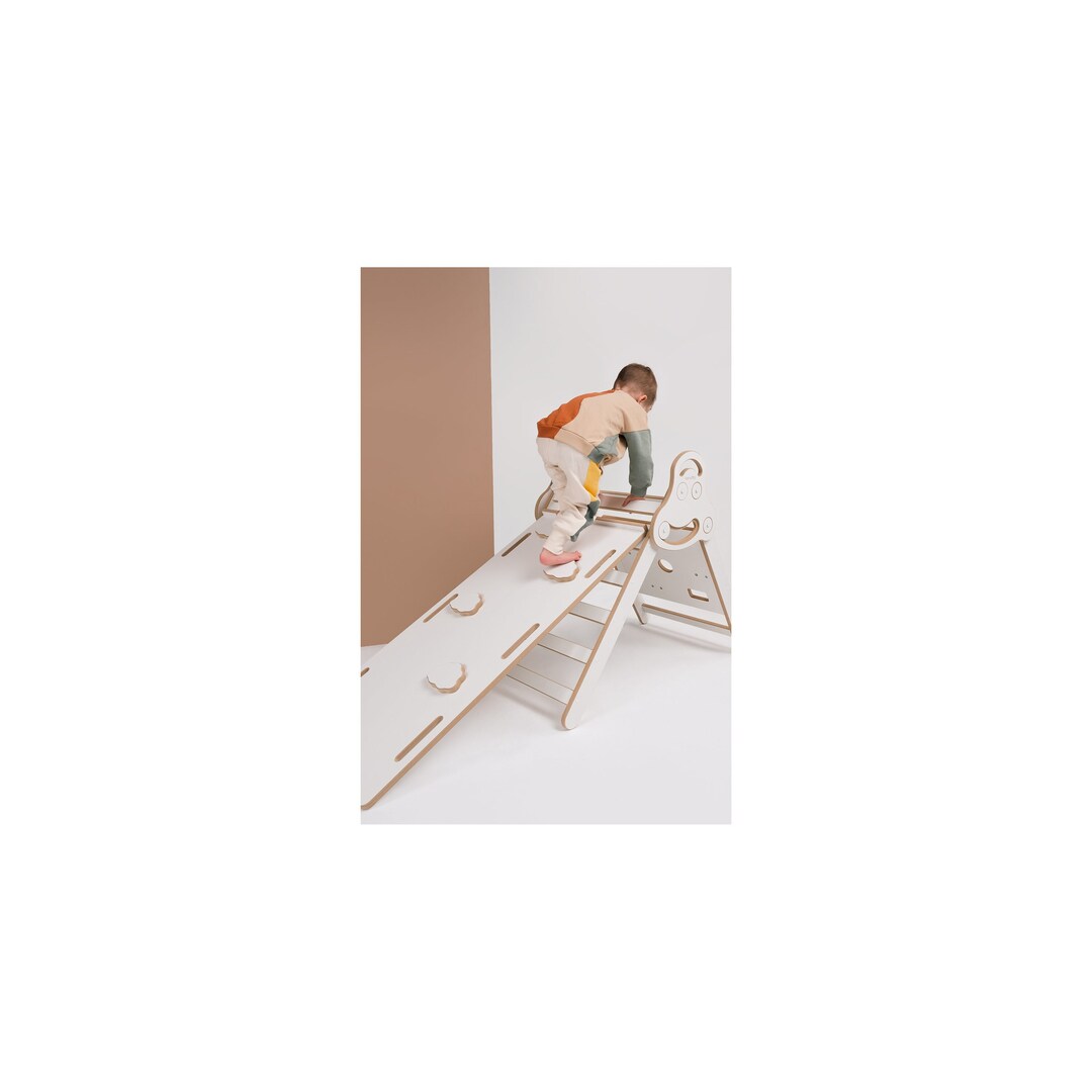 Pikler Climbing Triangle Climbing Wall Withslide and Climbing Wall ...