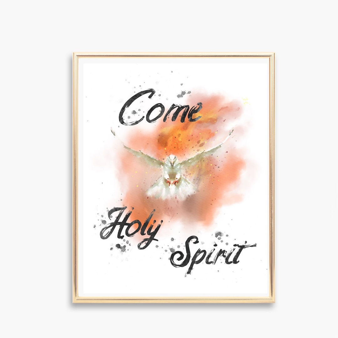 Come Holy Spirit Art | Confirmation Print | Catholic Prayer Watercolor ...