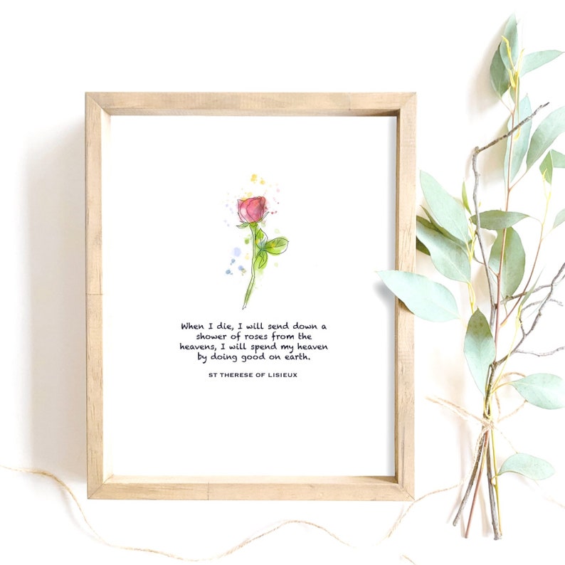 Saint Therese of Lisieux Digital Download | Shower of Roses Quote | St ...