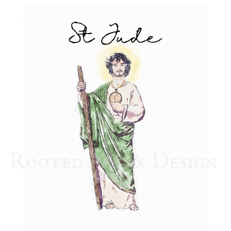St Jude Print Saint Art Saint of Hopeless Causes Print St Jude Thaddeus ...