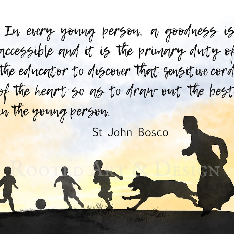 St John Bosco Art Saint Quote Don Bosco on Catholic - Etsy