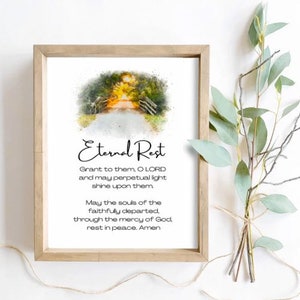 Eternal Rest Prayer Art | Catholic Prayer Print | Catholic Funeral ...