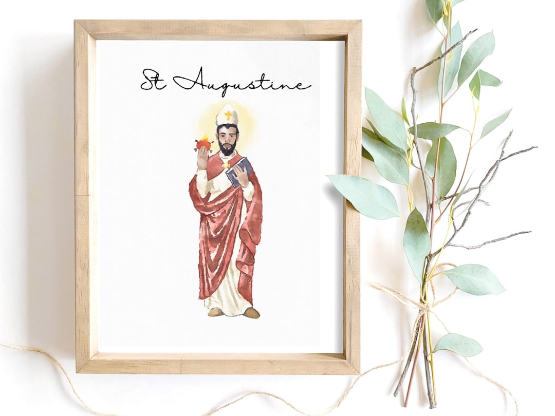 St Augustine Print | Saint Art | Catholic Watercolor |catholic ...