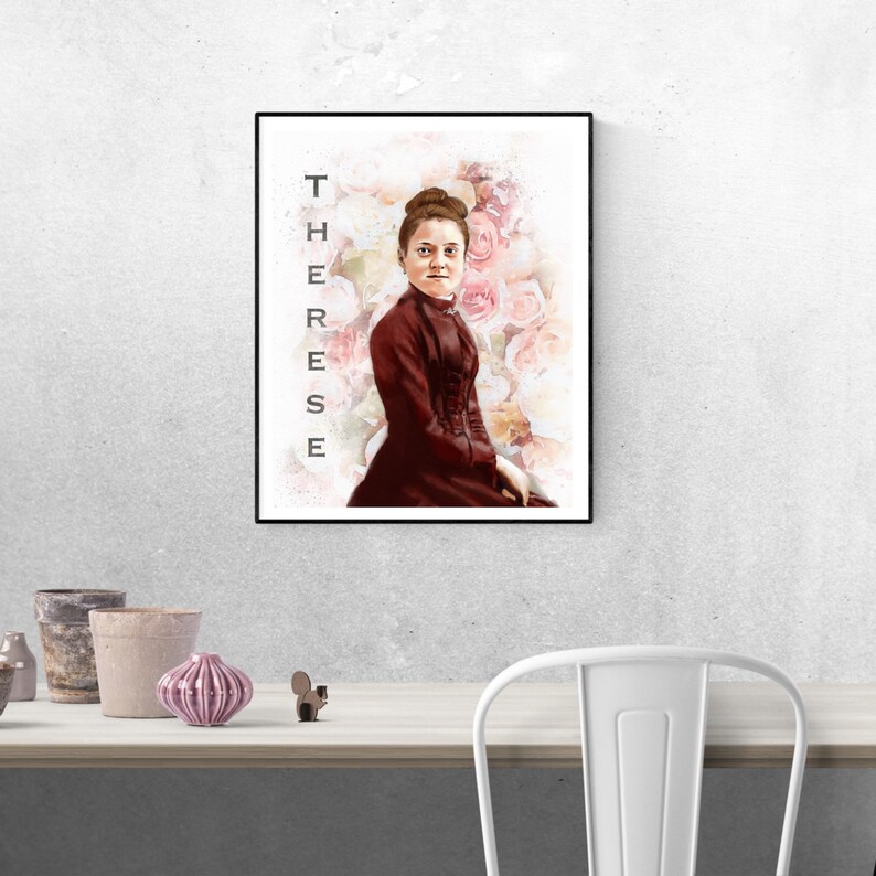 St Therese Watercolor Painting | Little Flower Portrait | Saint Therese ...