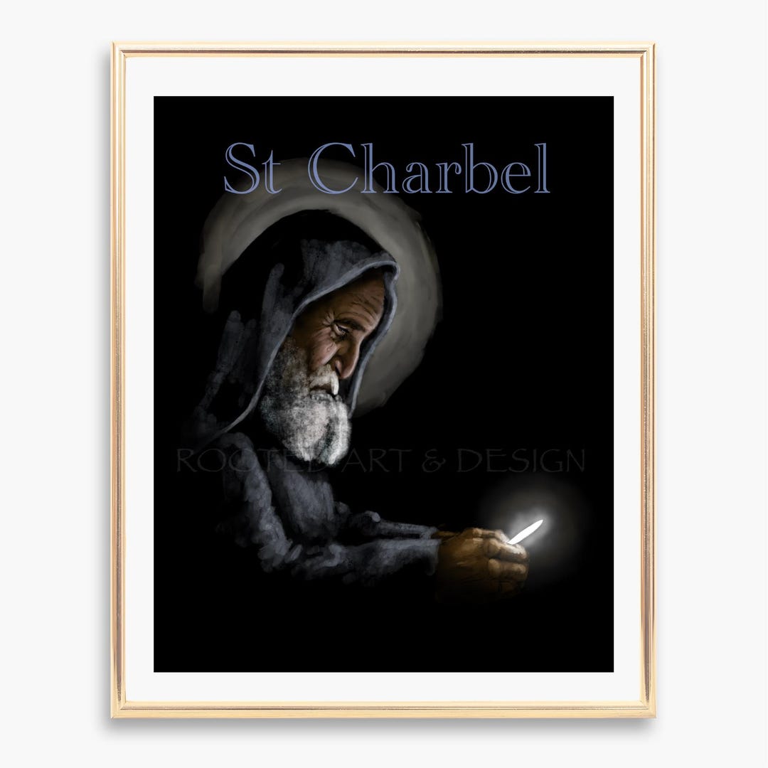 Saint Charbel Makhlouf Print| St Sharbel Painting | Lebanese Saint Art ...