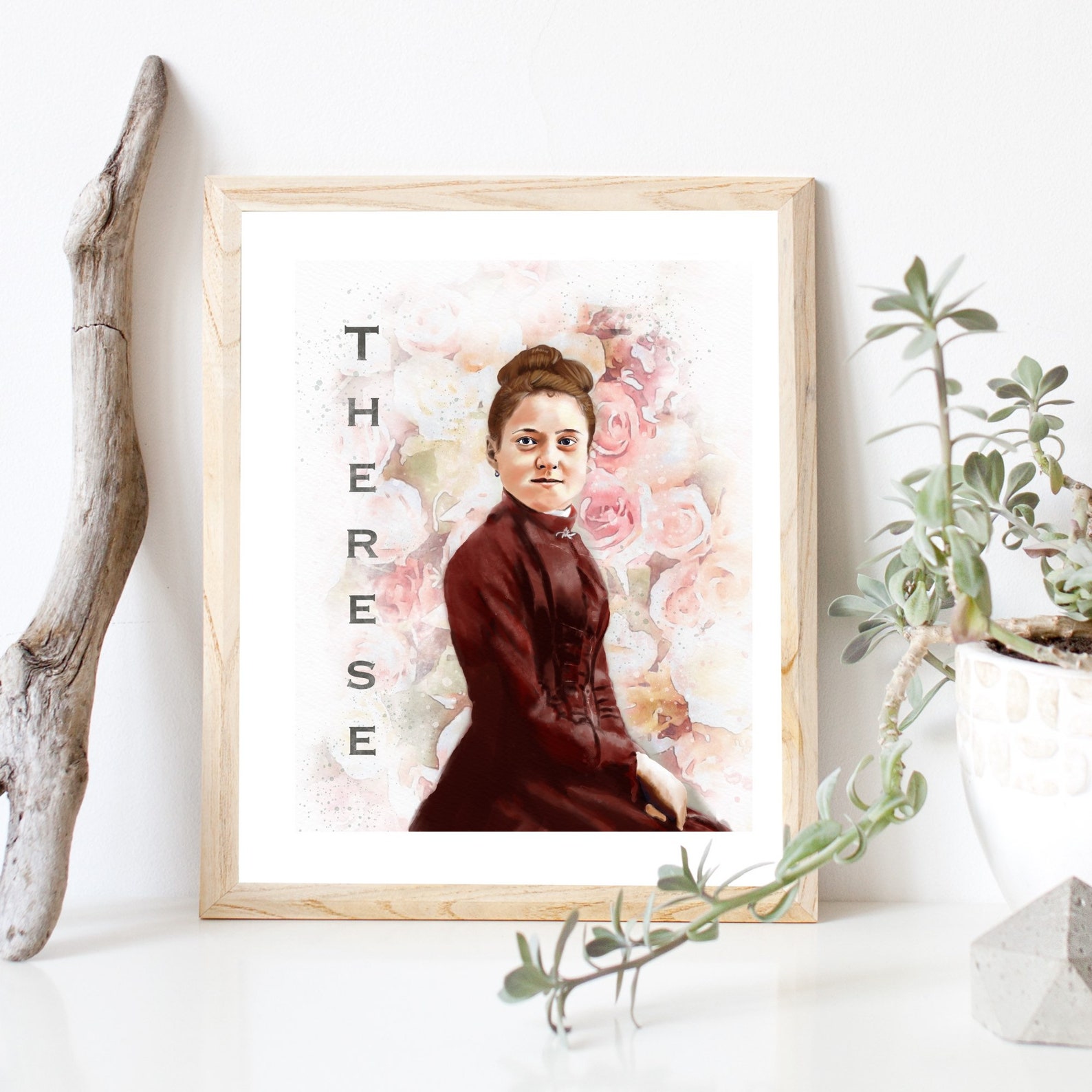 St Therese Watercolor Painting | Little Flower Portrait | Saint Therese ...