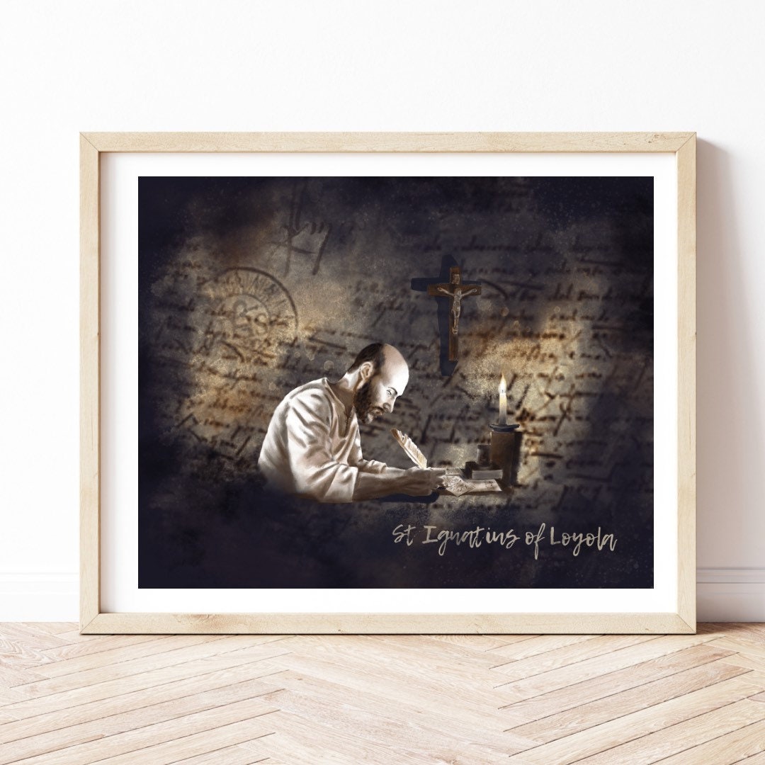 St Ignatius of Loyola Print | Saint Art | Jesuit Print | Spiritual ...