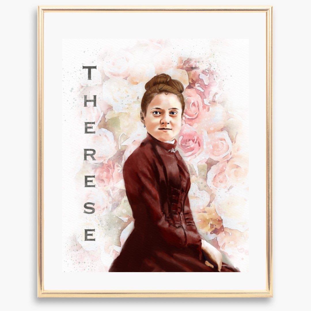 St Therese Watercolor Painting | Little Flower Portrait | Saint Therese ...