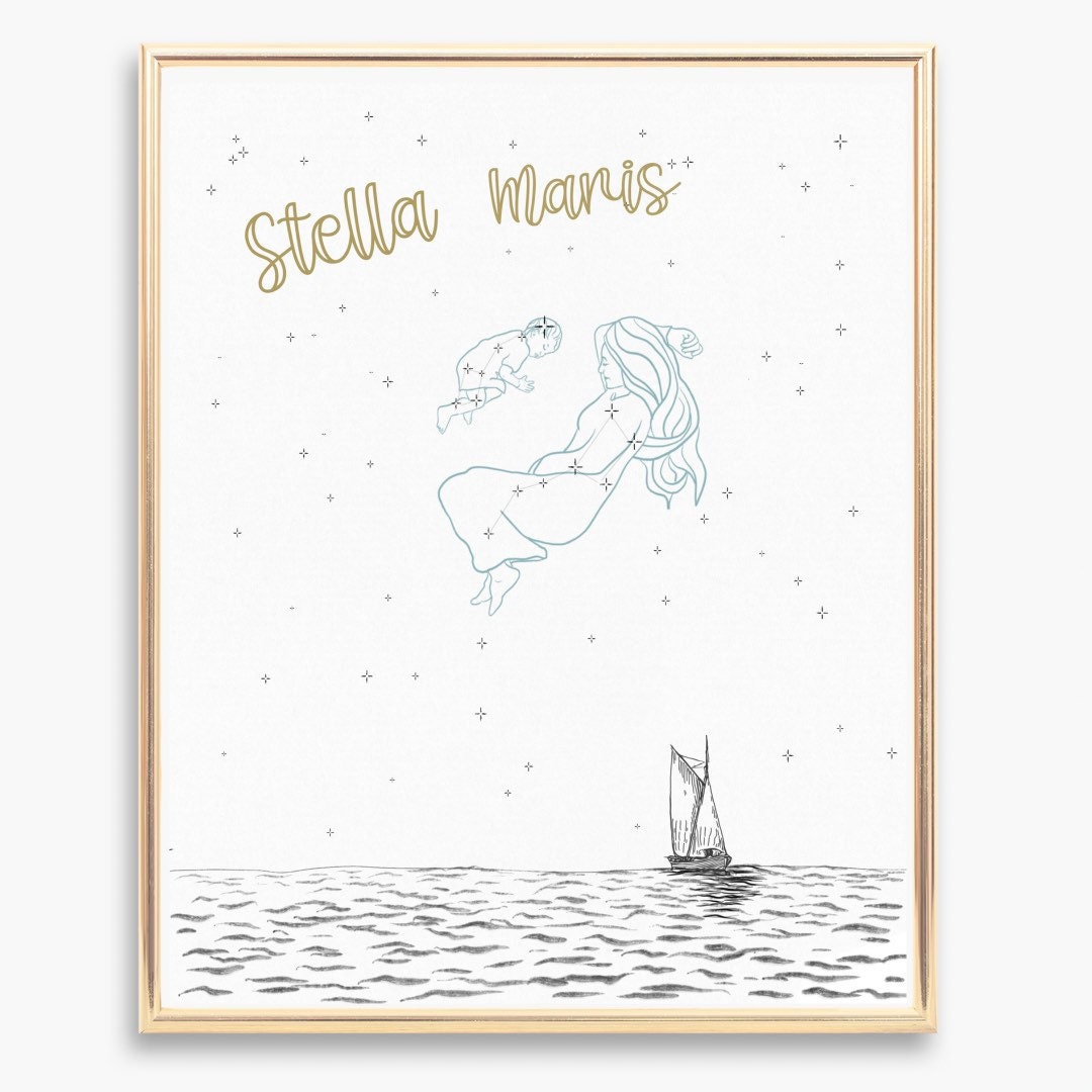 Stella Maris Art | Star of the Sea Print | Mary and Jesus Art | Marian ...