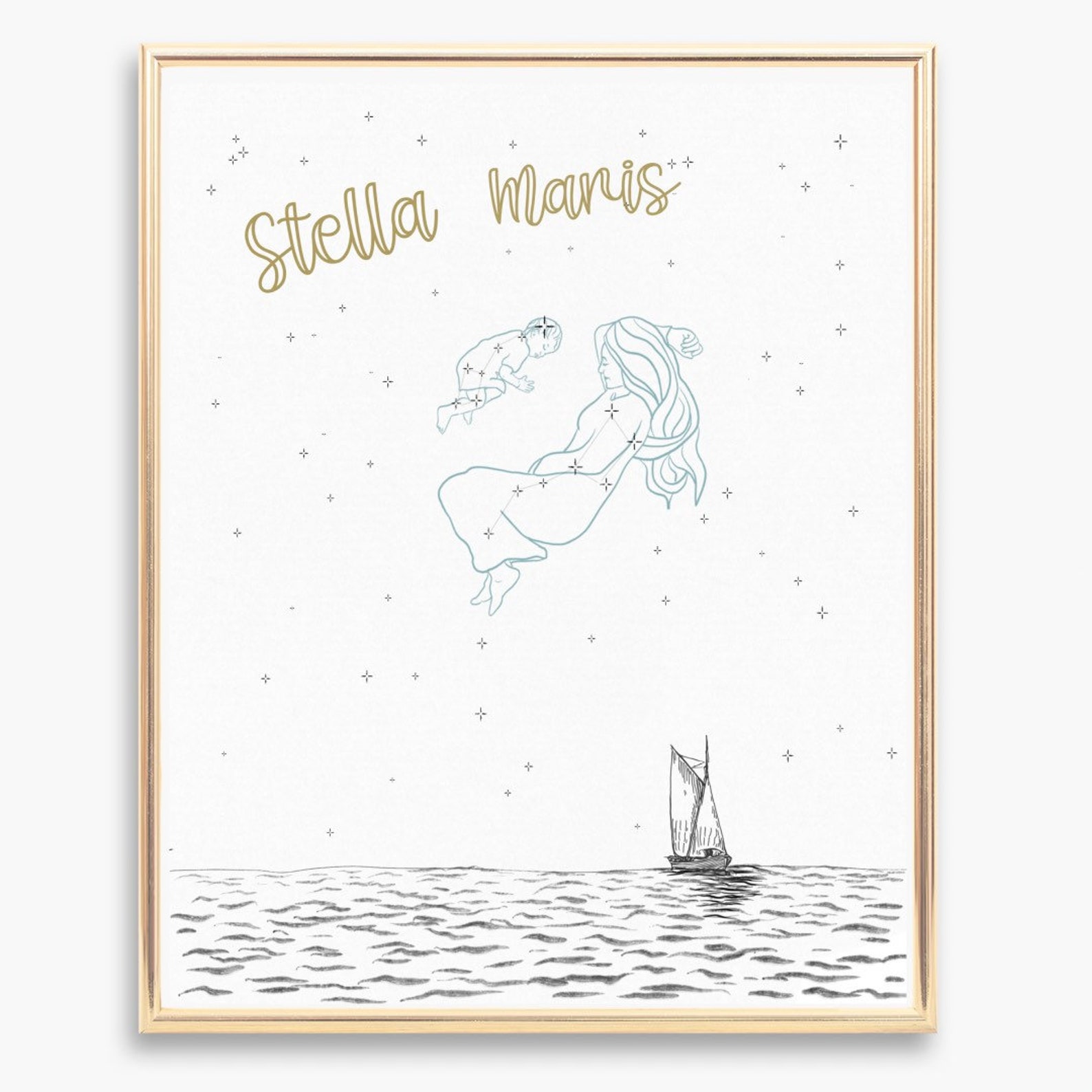 Stella Maris Art Star of the Sea Print Mary and Jesus Art Marian ...
