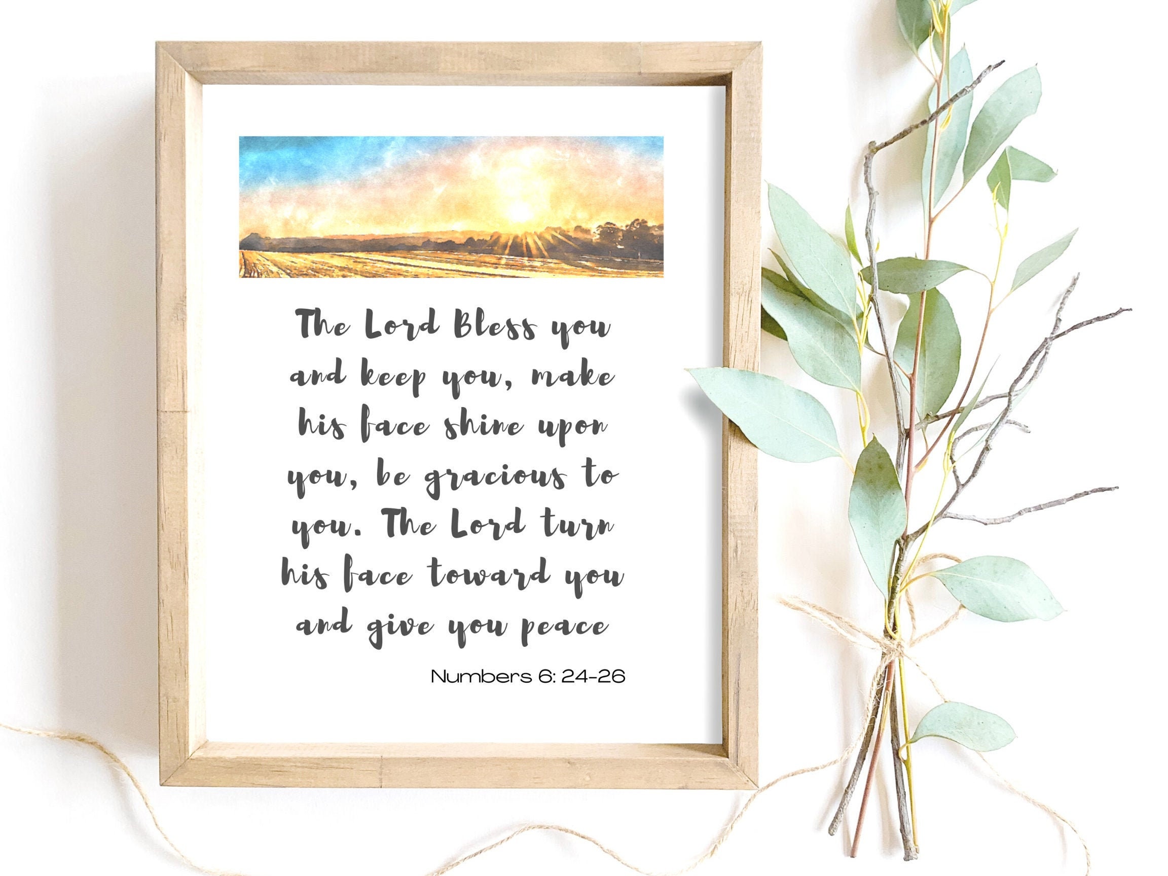 Bible Verse Blessing Art Numbers 6: 24-26 Print Midwest Landscape Art ...