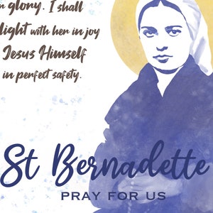 St Bernadette Print | Our Lady of Lourdes Art | Saint Art - Etsy
