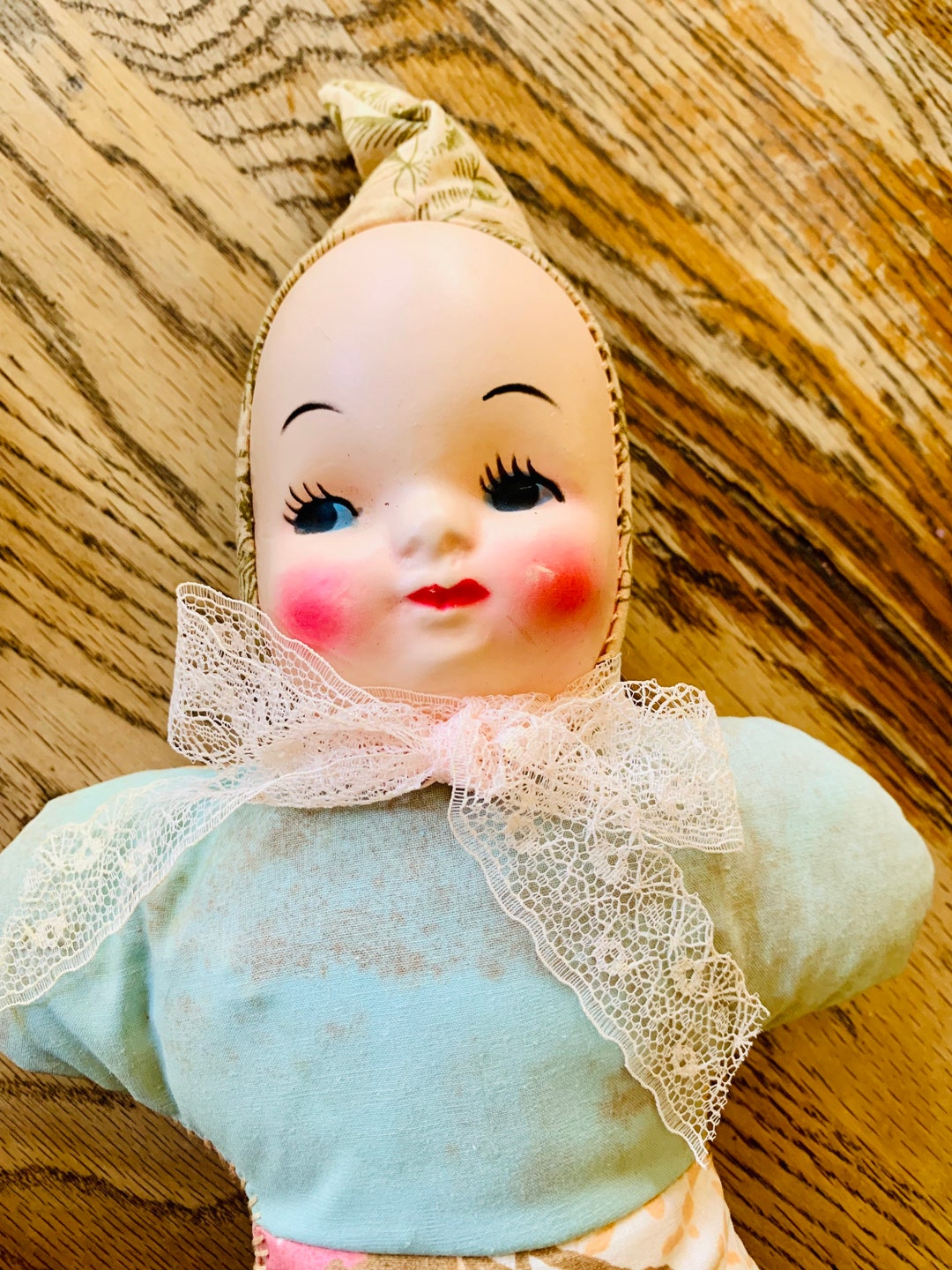 Vintage Plastic Face Carnival Stuffed Plush Doll 13” 60/70s ? - Etsy