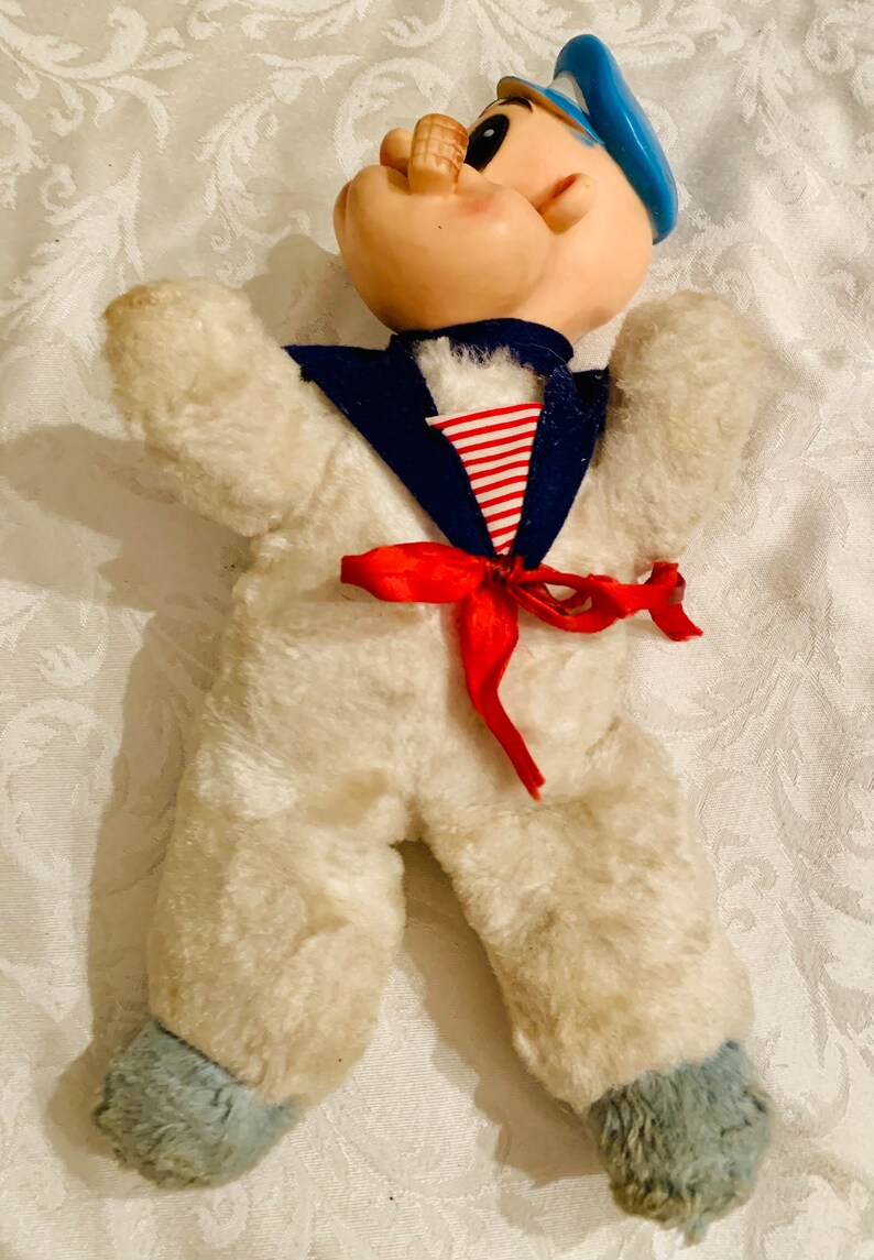 Vintage GUND Popeye Plush Doll Rubber Head No Music Box or - Etsy