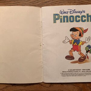 Vintage A Golden Super Shape Book Walt Disneys Pinocchio 1988 PB - Etsy