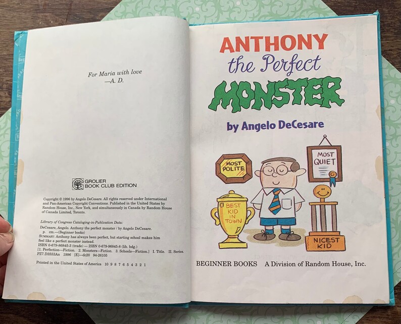 Vintage Anthony the Perfect Monster by Angelo Decesare 1996 an I Can ...