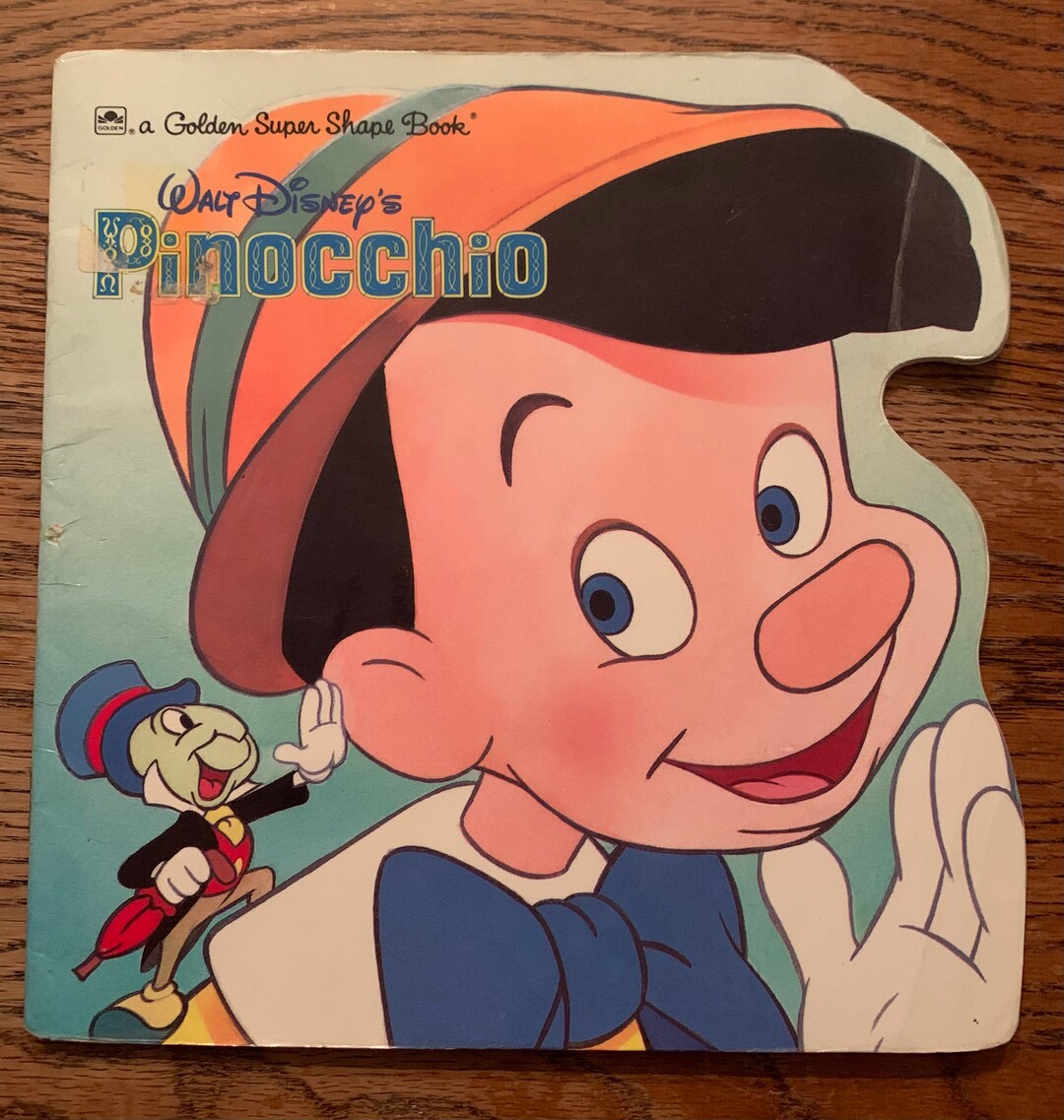 Vintage A Golden Super Shape Book Walt Disneys Pinocchio 1988 PB - Etsy