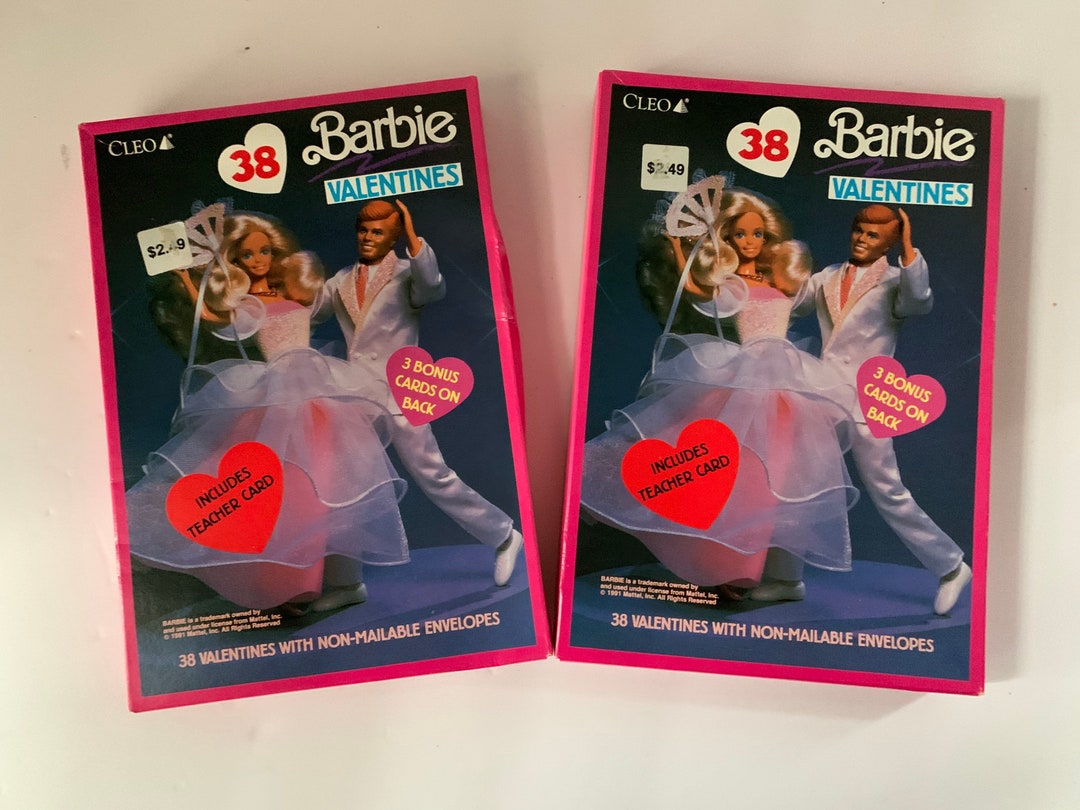 Vintage Mattel Barbie Valentines Day Cards 2 Boxes W/ Ken 38 Cards 1991 ...
